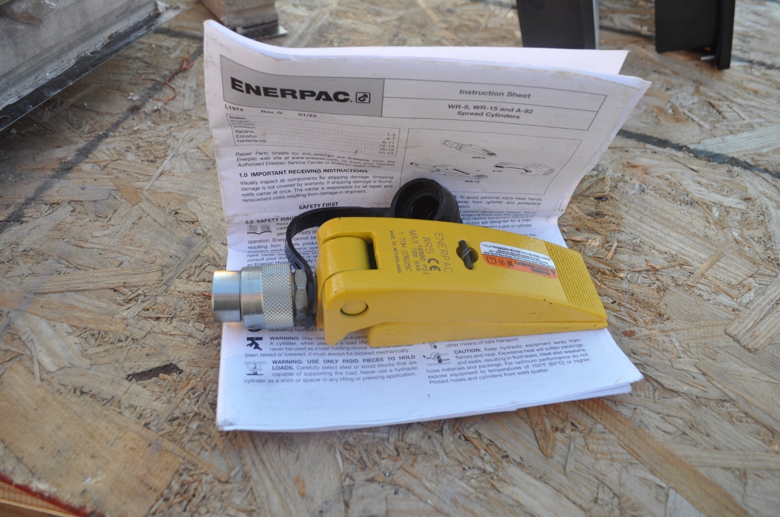 Enerpac WR5 Hydraulic Spreader Cylinder 1 Ton Capacity, 3.7" Spread new ...