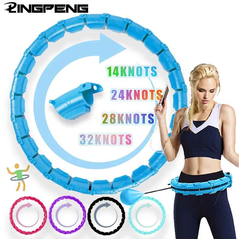 2-in-1 Weighted Abdomen Exercise Hoop Detachable Infinity Hoop Weight ...