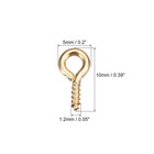 200Pcs Small Screw Eye Hooks Mini Eyelets Screws, 5x10x1.2mm, Light ...