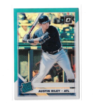 2019 Donruss Optic Austin Riley Rated Rookie Carolina Blue White Holo ...