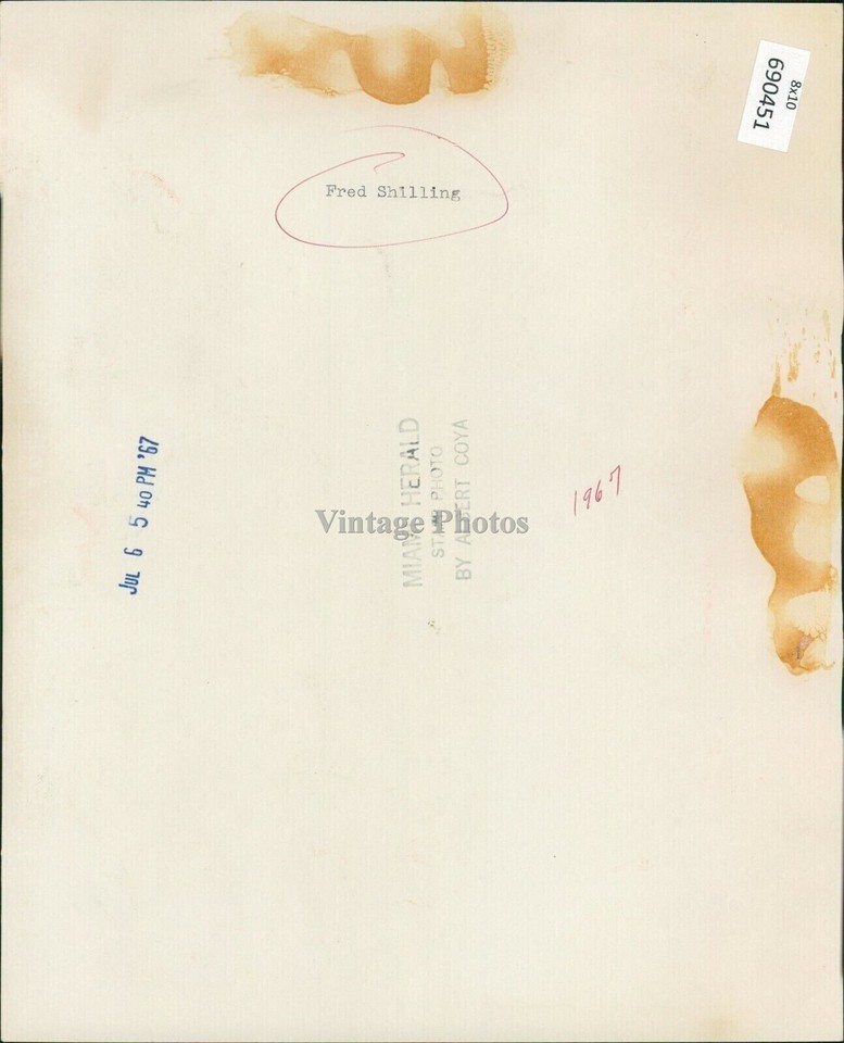 1967 Photo Author Fred Shilling Writer Miami Herald Albert Coya 8X10 ...