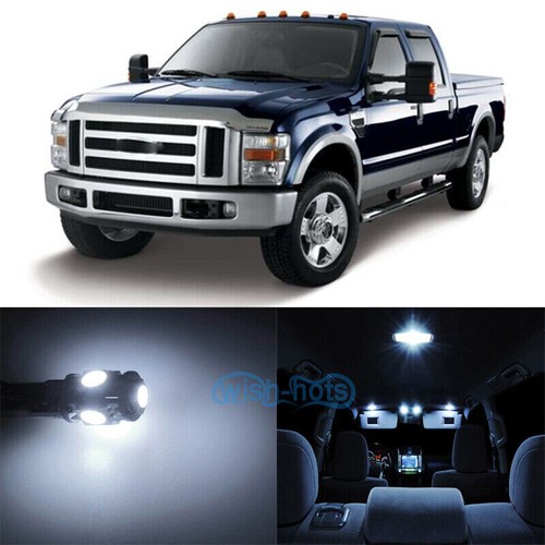 8x Ultra White SMD LED Interior Lights Package For 1999-2010 Ford F250 ...
