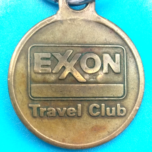 Vintage Exxon Travel Club Brass Fob Key Ring Mail Drop Oil & Gas Brass ...
