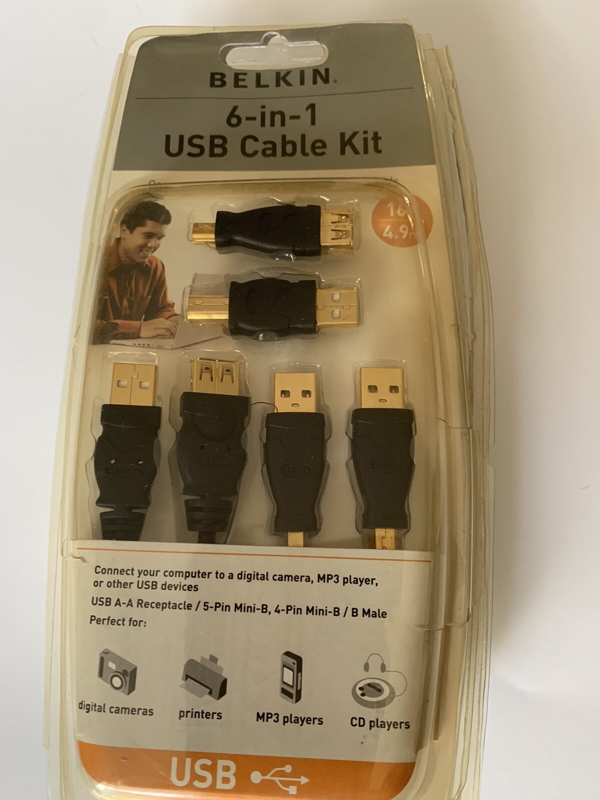 Belkin 6-in-1 USB Cable Kit w/ 16ft Cable. (New but open Package) | eBay