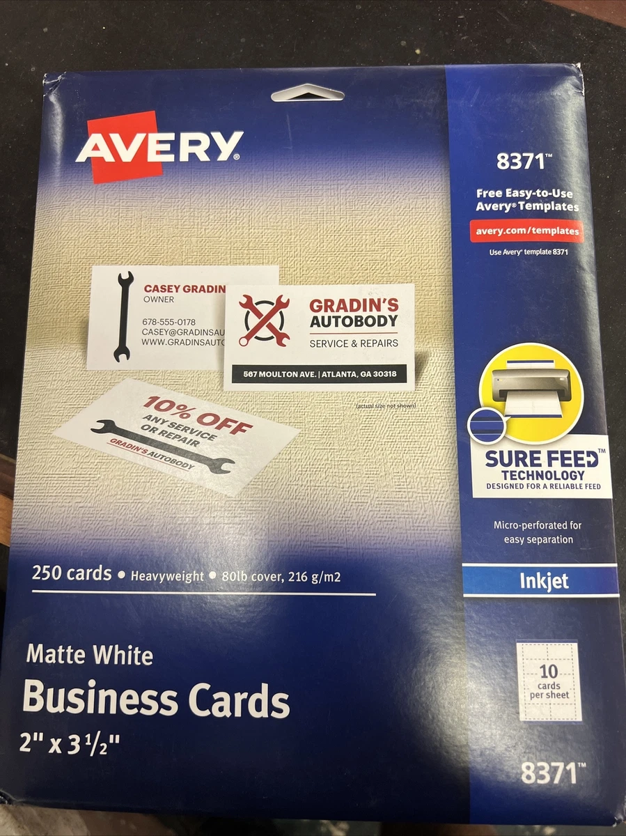 Avery Business Cards Template 8371