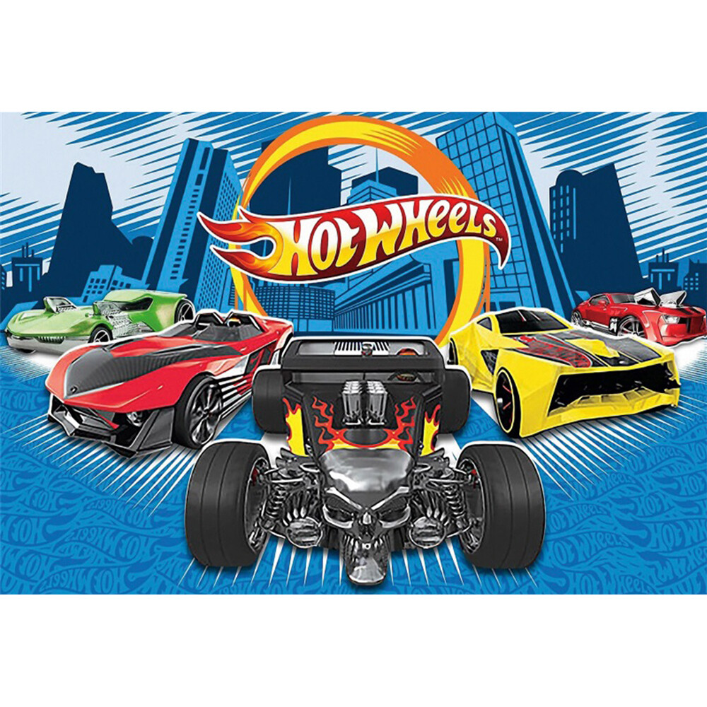 Hot Wheels Backdrop Race Cars Background Photo Birthday Banner Party ...