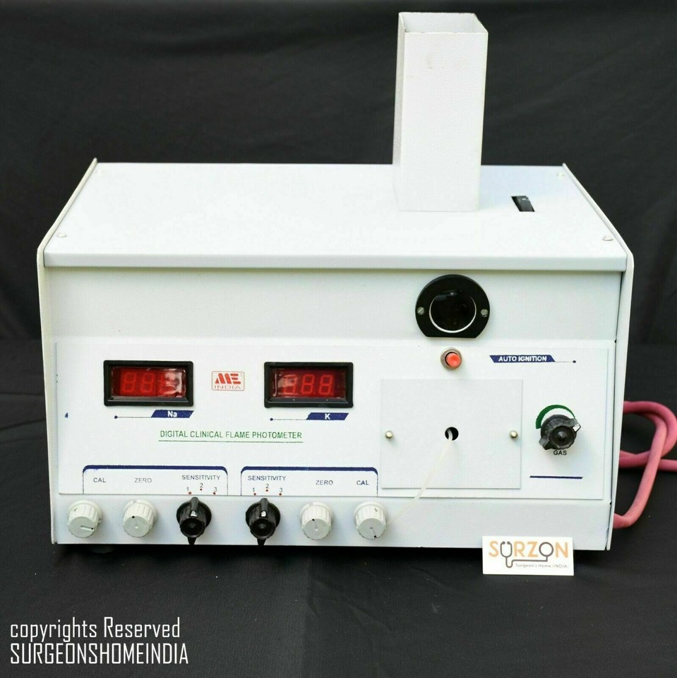FLAME PHOTOMETER CLINICAL DUAL CHANNEL NA,K,Li &Ca FILTERS AUTO ...