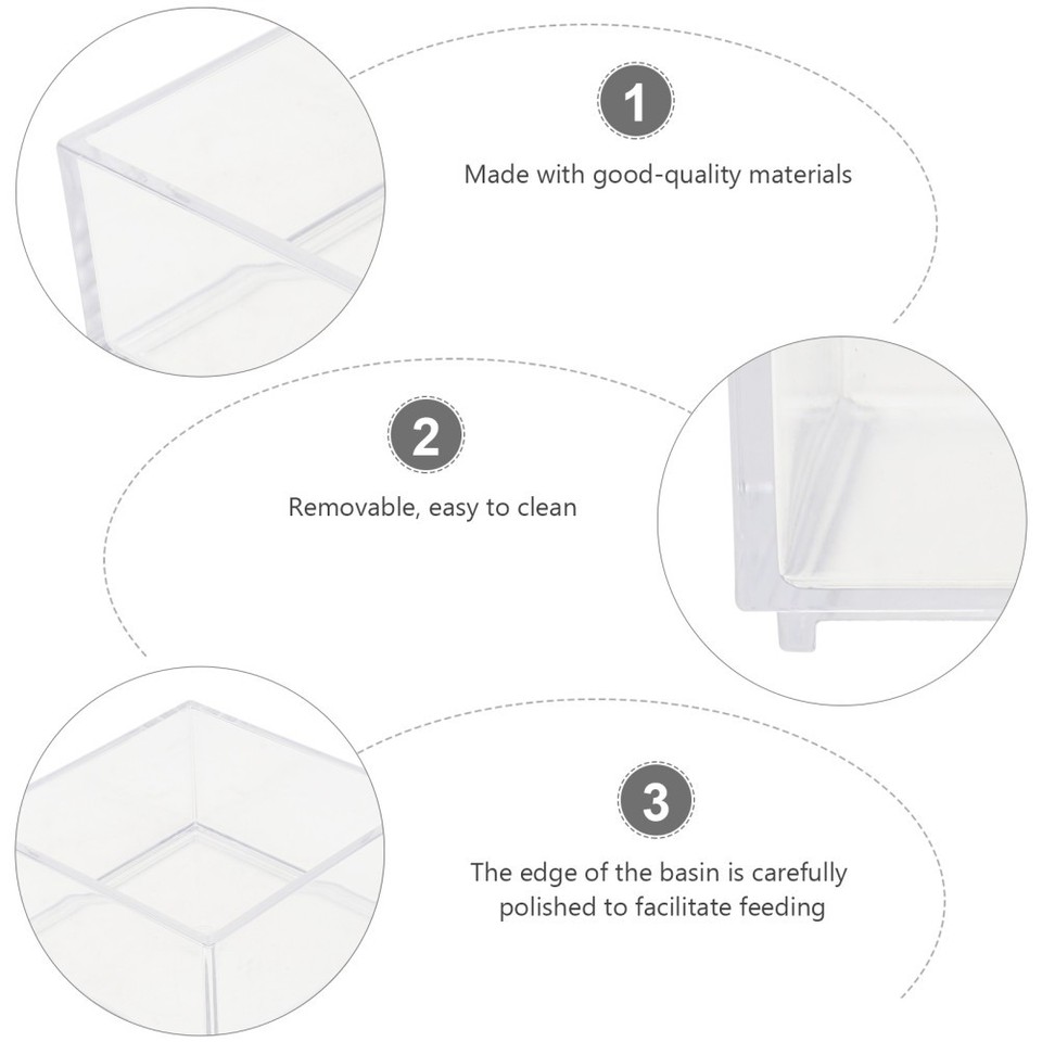 2 Pcs Pet Food Bowl Reptiles Water Feeding and Drinking Lizard Feeder ...