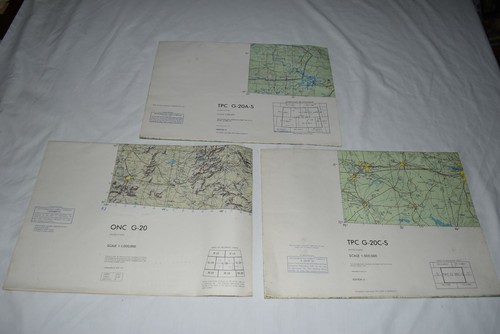 3 vintage 1970`s Tactical Pilot CHARTS 41 x 57 LEGENDS Map AVIATION ...