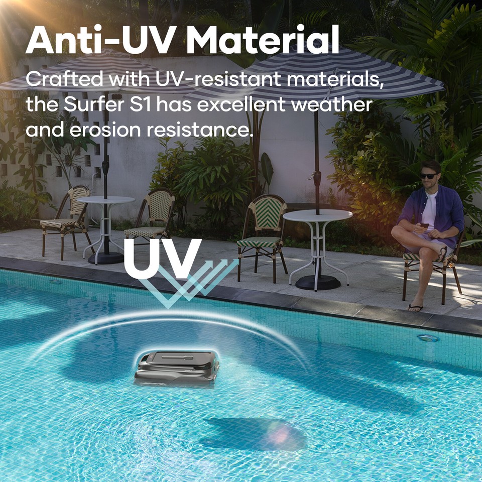 AIPER Surfer S1 Solar Powered Robotic Pool Skimmer Pool Temperature ...