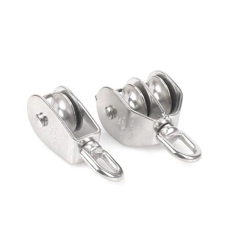 Single / Double Revolving Pulley Rope Sheave Rope Pully Wheel Size 15mm ...