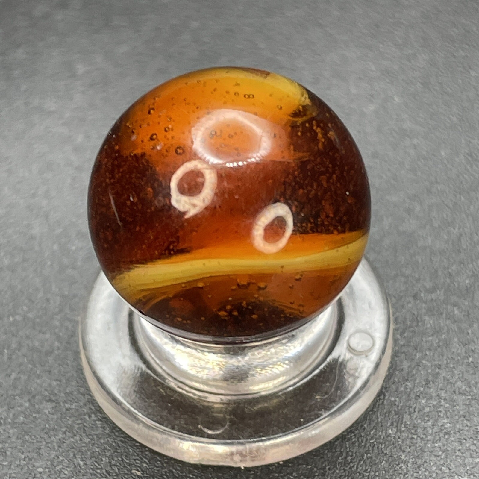 Akro Agate Corkscrew Bubbly Clear Amber & Yellow Snake Vintage Marbles 0.629” | eBay