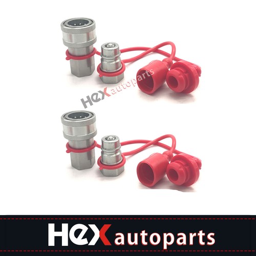 2 Set 1/2" Ag Hydraulic Quick Connect Couplers Couplings, Ball Pioneer ...