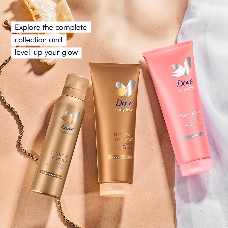 Dove Summer Revived Medium to Dark Gradual Tanning Lotion for a gradual ...