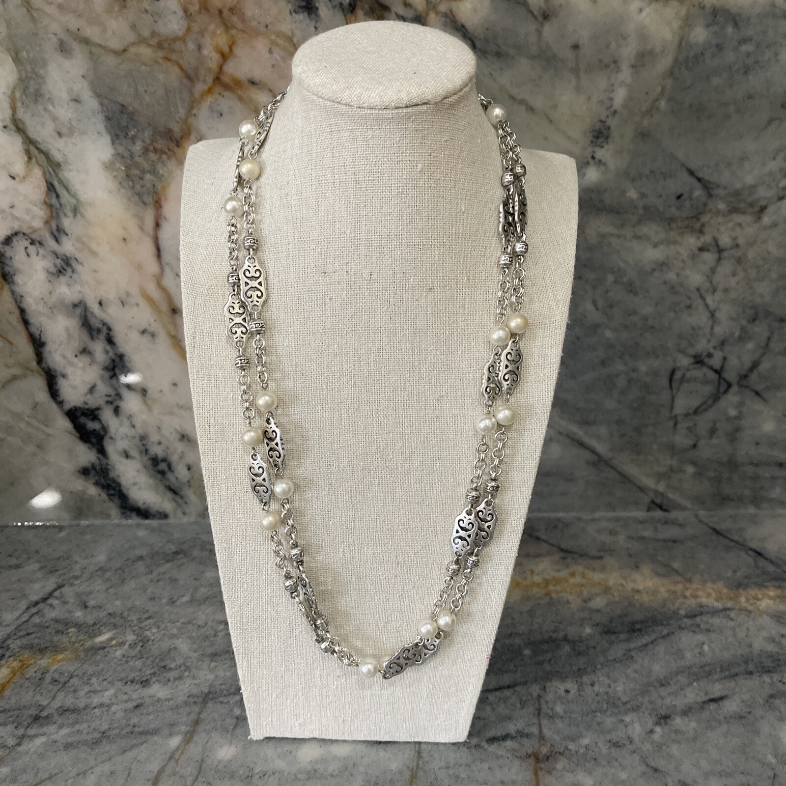 Gorgeous Brighton pearl necklace! Beautiful Layering piece! | eBay