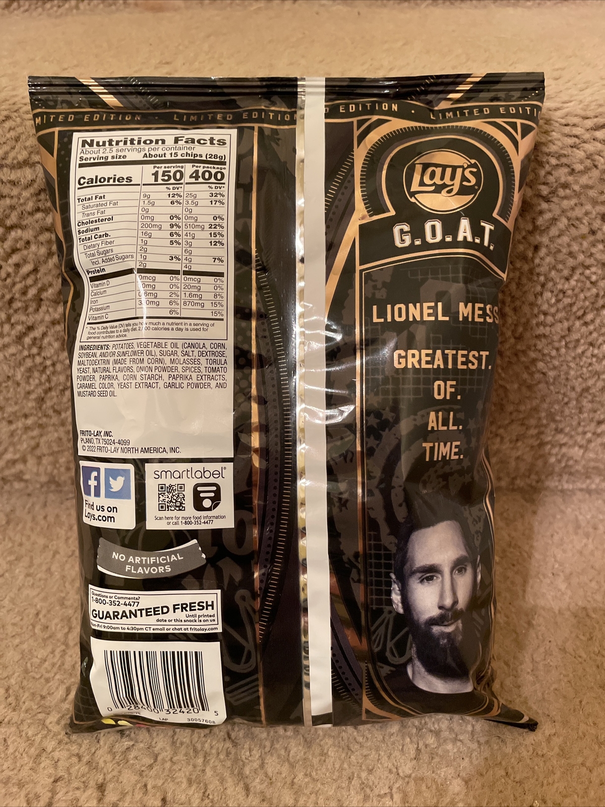 Limited Collectors Edition Lay’s BBQ LIONEL MESSI Argentina World Cup ...