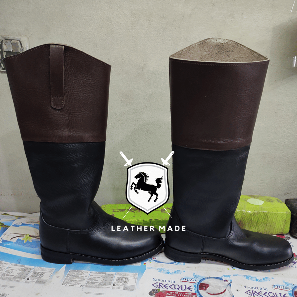 Colonial Riding Boot Revolutionary War with Brown upper calf leather ...