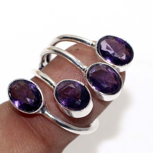 Amethyst 925 Silver Plated Gemstone Handmade Ring FreeSize" Jewelry Gift AU Y039 | eBay