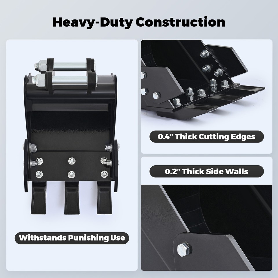 300mm Narrow Bucket For Mini Excavator Attachment with Teeth 12" Trench ...