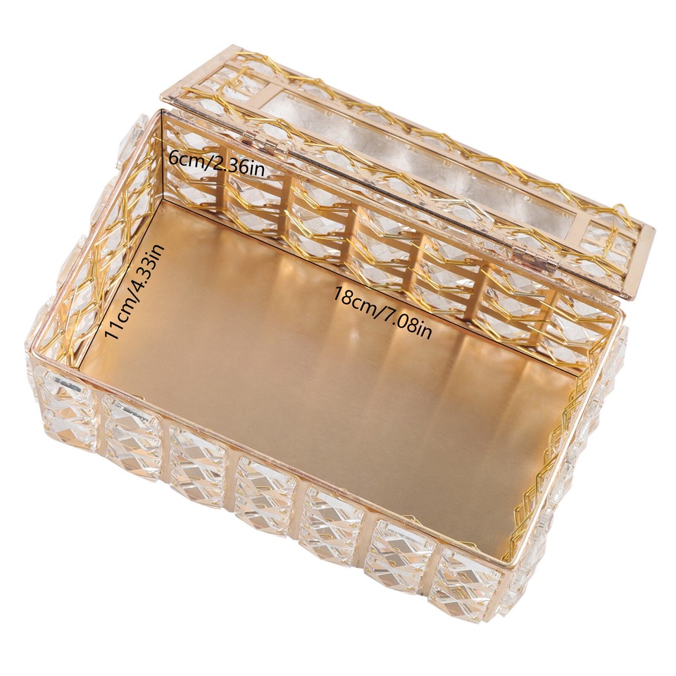 Rhinestone Rectangular Crystal Tissue Box Napkin Case Paper Tissue ...
