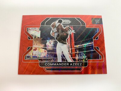 Commander Azeez Ruby Wave 2022 Panini Prizm WWE Wrestling Card # 89 | eBay
