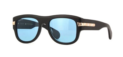 Gucci GG1517S Matte Black And Gold/Light Blue (002) Sunglasses | eBay