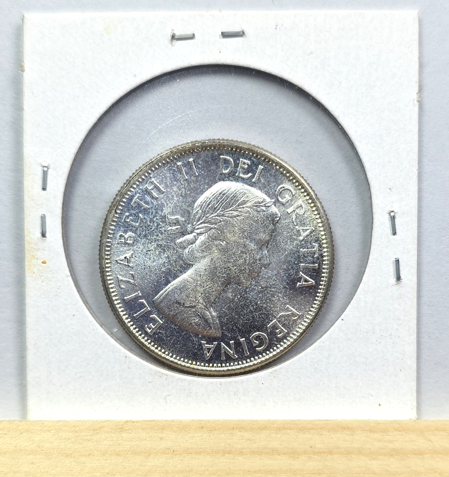 1962 CANADA QUEEN ELIZABETH 50 CENT .80 11.66gm SILVER KM#56 ask4bud ...