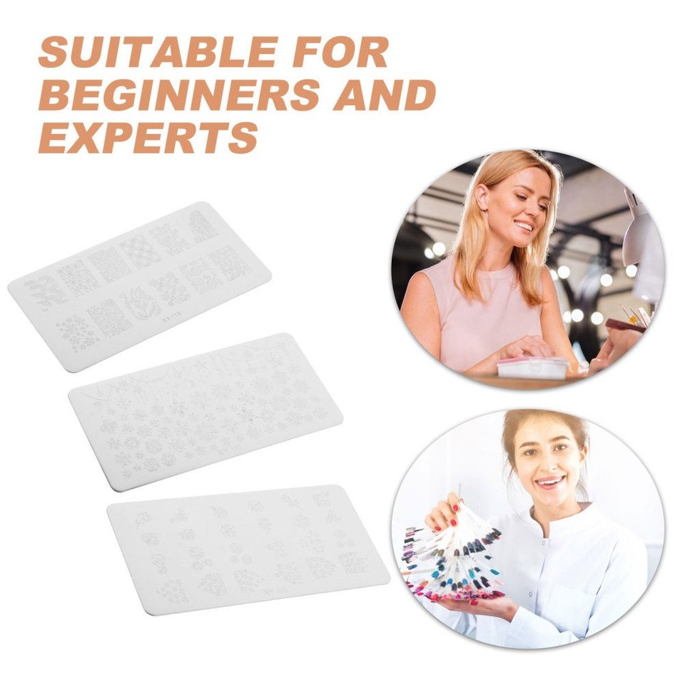 3pcs Manicure Templates Nail Art Stamps Fashionable Nail Templates ...