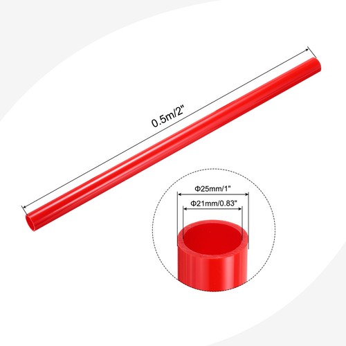 PVC Rigid Round Pipe 21mm ID 25mm OD 500mm Red High Impact | eBay