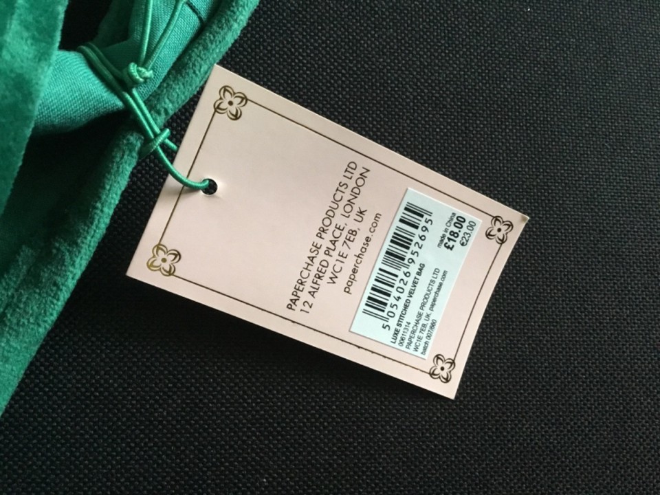 Paperchase Emerald Green Velvet Tote Bag BNWT | eBay