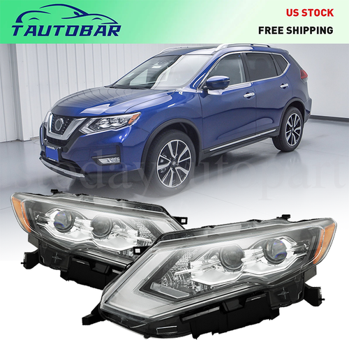 Dual Projector Headlights Headlamps For 2017-2020 Nissan Rogue SL Full ...