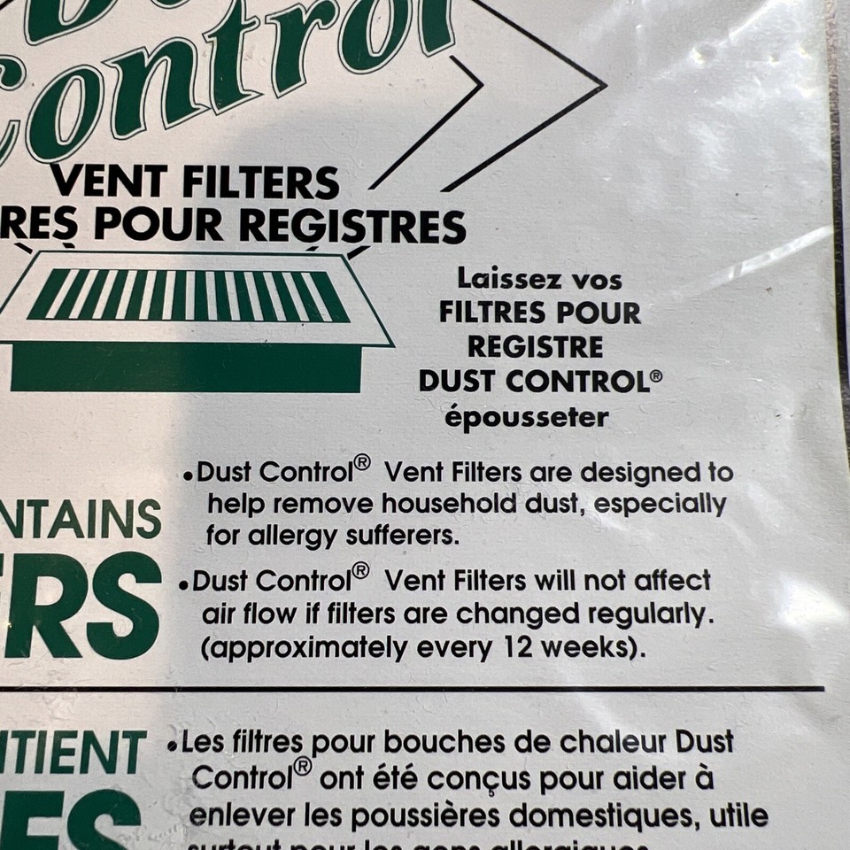 Dust Control Vent Filters - Pack of 24 | Traps Unwanted Particles In ...