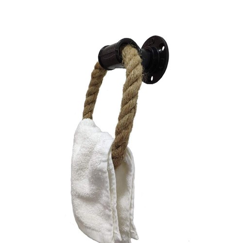 Nautical Towel Ringindustrial Pipe Rope Towel Ring Wall Mounted Rustic ...