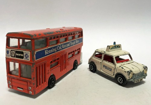 Vintage 1970s Dinky Toys 291 Leyland Atlantean double deck bus Kennings ...