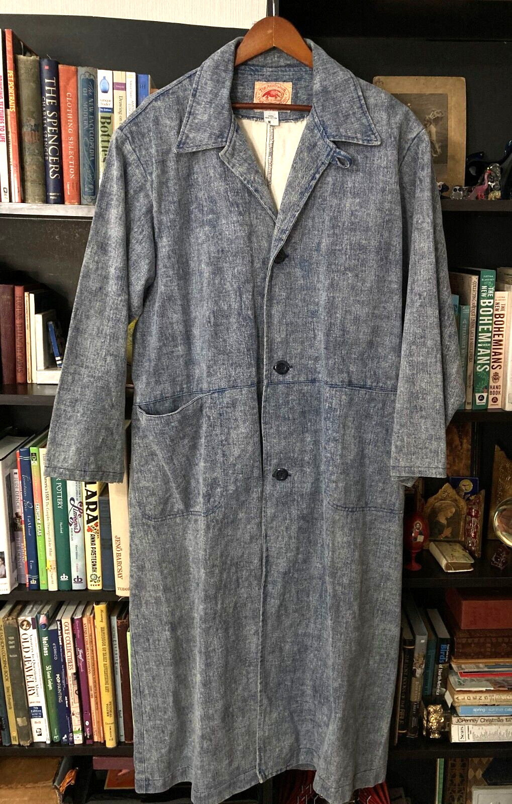 Vintage Duster Coat Denim Men's Outback 44" Chest Lar… - Gem