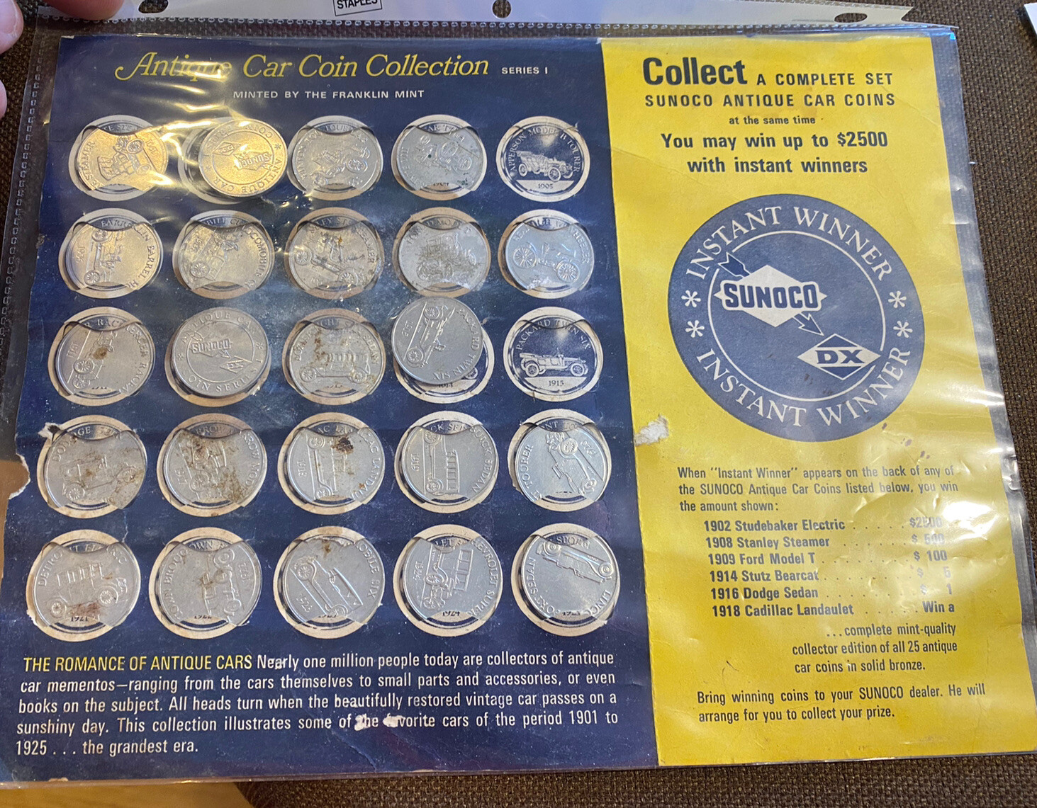 1960s Sunoco Antique Car Coin Collection Series 1 by Franklin Mint, 23 ...