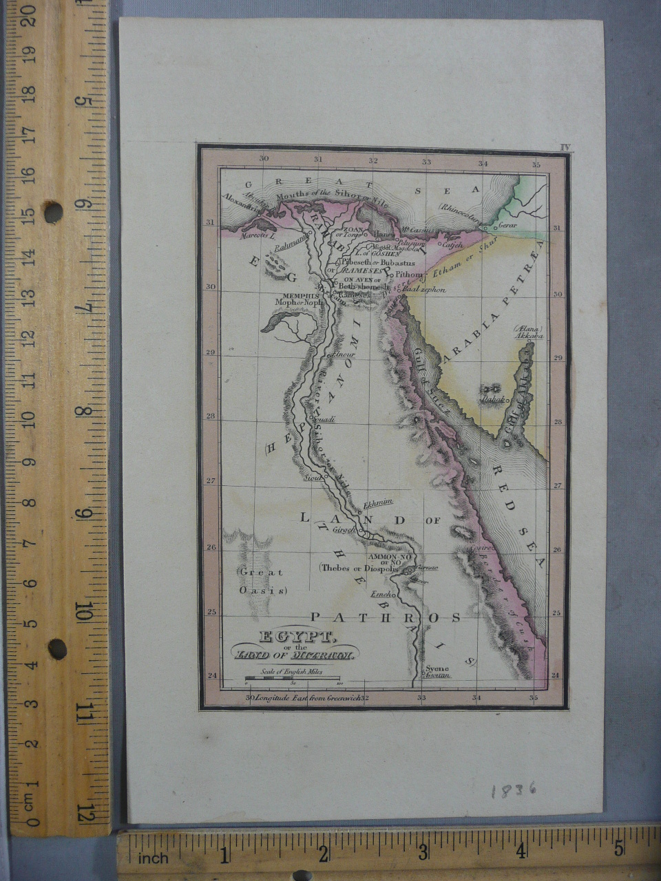 Rare Antique Orig VTG Leavitt Lord & Co Egypt Land Of Pathros Map ...