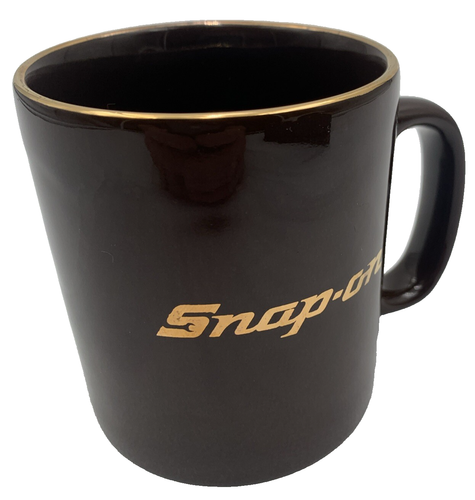 Snap-On Tool Coffee Mug Brown Mugs w/Gold Rims Kiln Craft Staffordshire ...