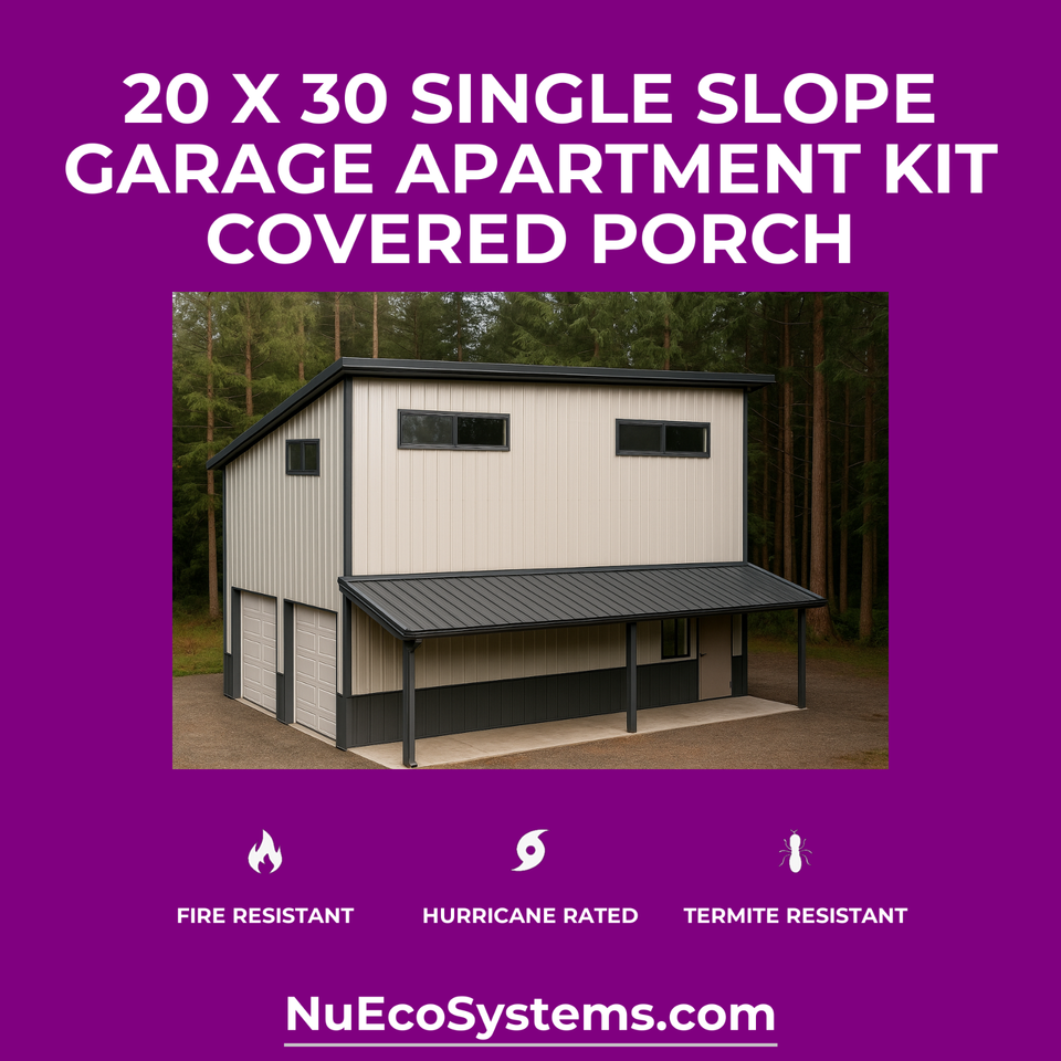 ADU KIT 22' x 24' Tall Lightweight Galvanized Steel Garage and ...