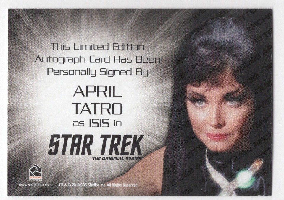 April Tatro as Isis STAR TREK TOS Archives & Inscriptions Autograph ...