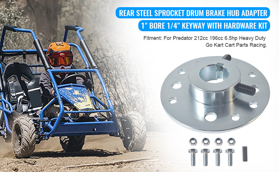 Go Kart Axle Hub 1"Bore 1/4"Keyway Sprocket Hub Steel for Predator ...