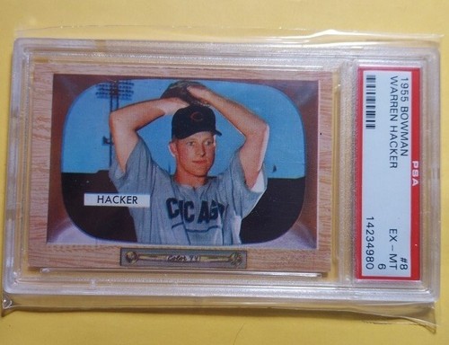1955 Bowman Baseball Warren Hacker #8 Chicago Cubs PSA 6* 2002 | eBay