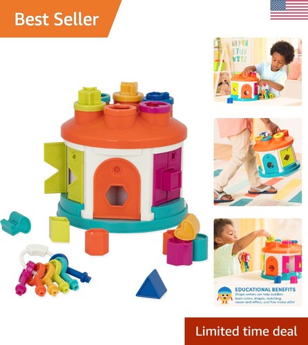 Colorful Shape Sorter House with 14 Pieces & 6 Color-Coded Keys for ...