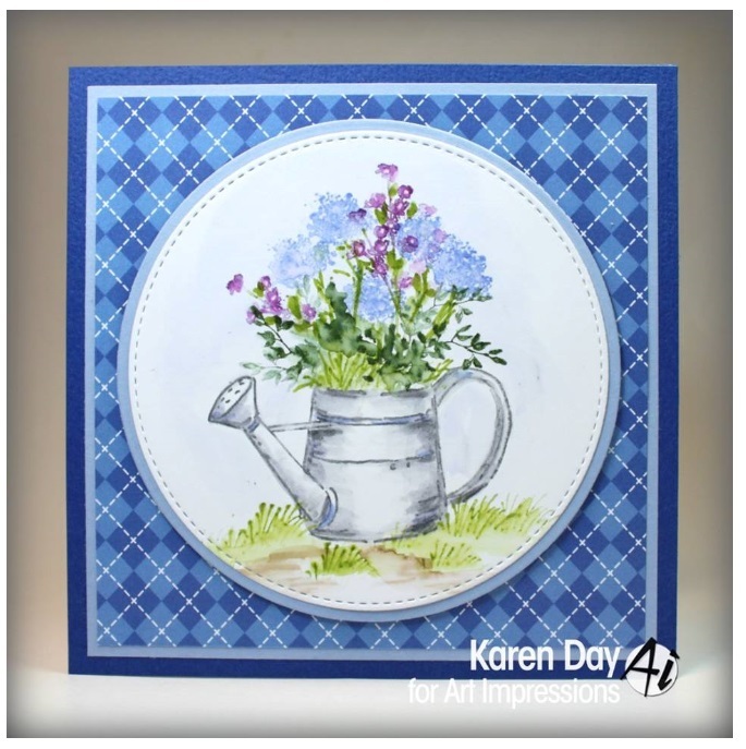 Art Impressions Watercolor Stamp Set Flowers Foliage, Trees, Birdhouse ...