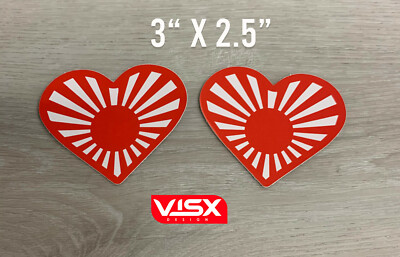 JDM Heart Japan Love Drift Bumper Sticker STICK Manual Brake Car Daily ...