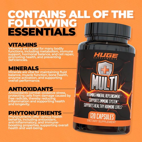 Huge Multi, Multivitamin for Men, High-Performance All-in-One Formula ...
