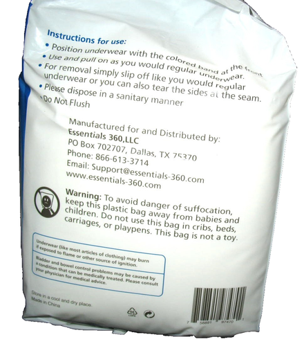 Essentials 360 Freedom Plus Pull-On Protective Underwear - Large 34”-50 ...