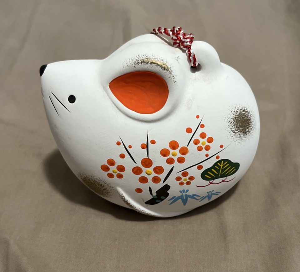Japanese Yakushi Kiln Year of the Rat/Mouse Zodiac Mouse Figurine Clay ...