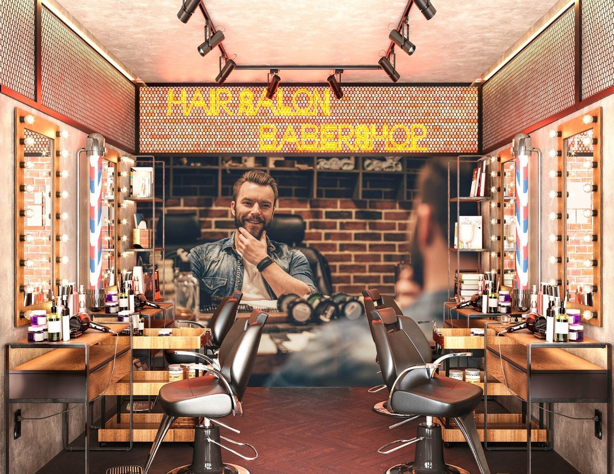 Small Barber Shop Interior Design Supremati Reimagines HD Cutz, With A
