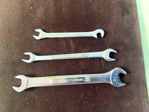 3 VTG CRAFTSMAN OPEN END OFFSET WRENCHES V-VV 3/8-1/4-15/16 MECHANICS ...
